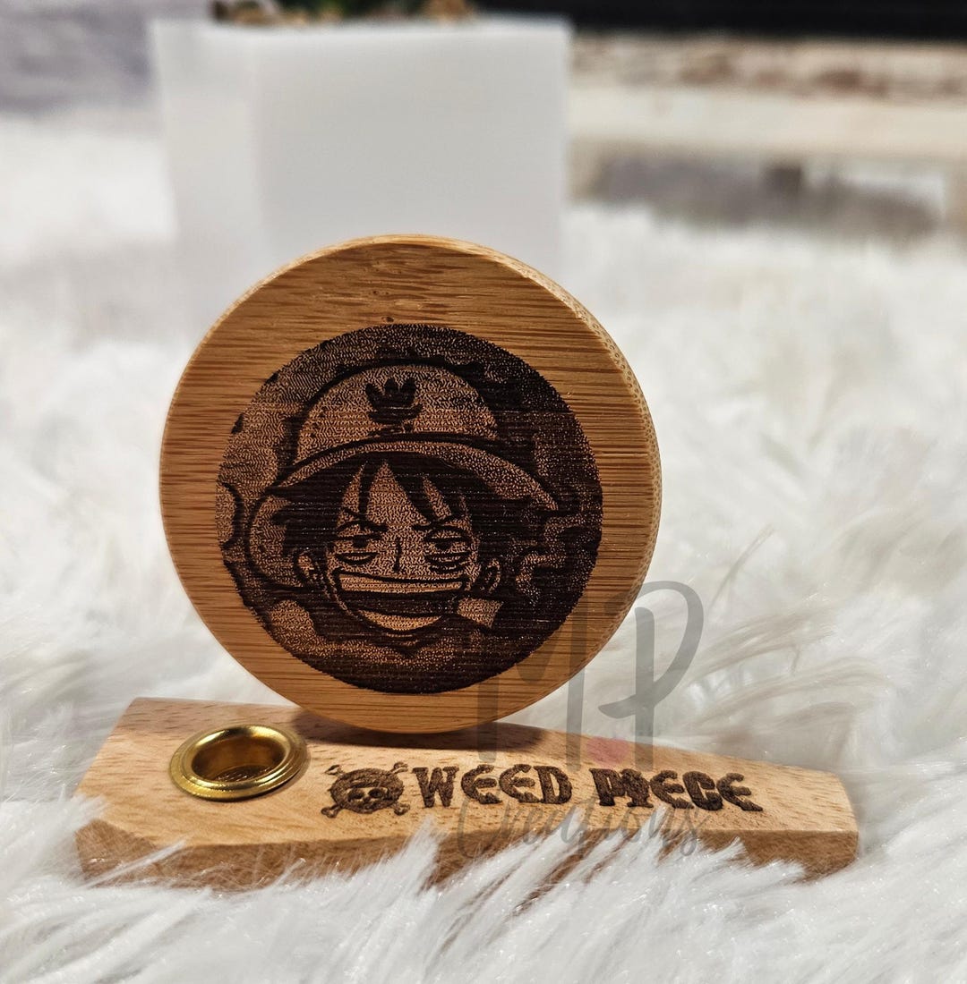 One Piece weed Piece Smoking Luffy Mini Stash Jar and Wooden One Hitter ...