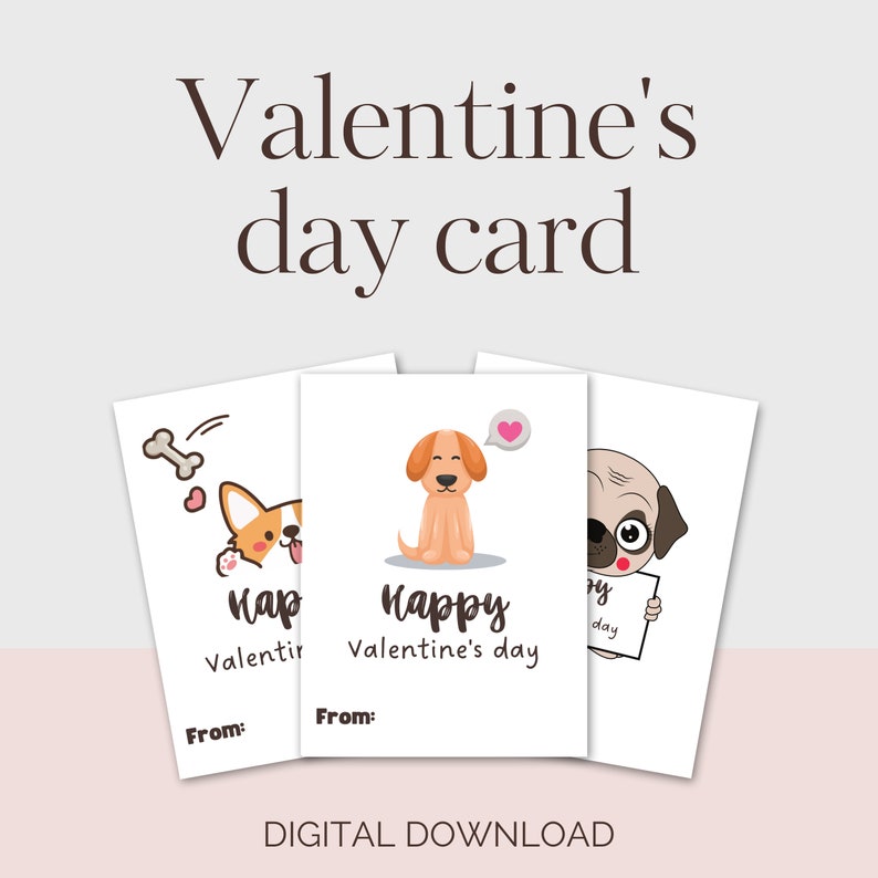 Printable Dog Valentine's Day Card - Etsy