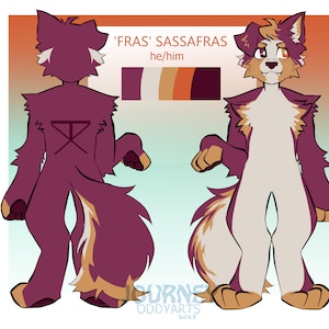 Furry/anthro Reference Sheet Digital Art Custom Commission Flat Color ...