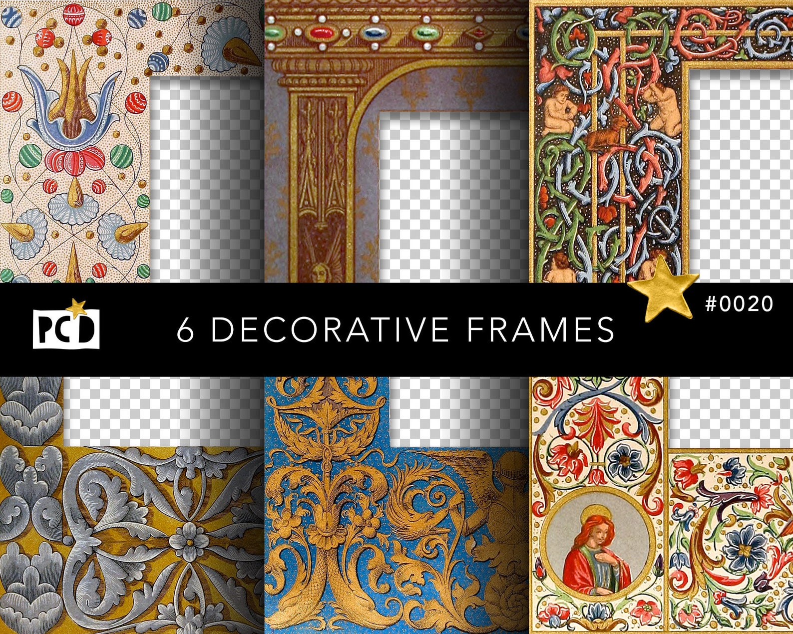 Illuminated Manuscript Border Medieval Decorative Frame - Etsy