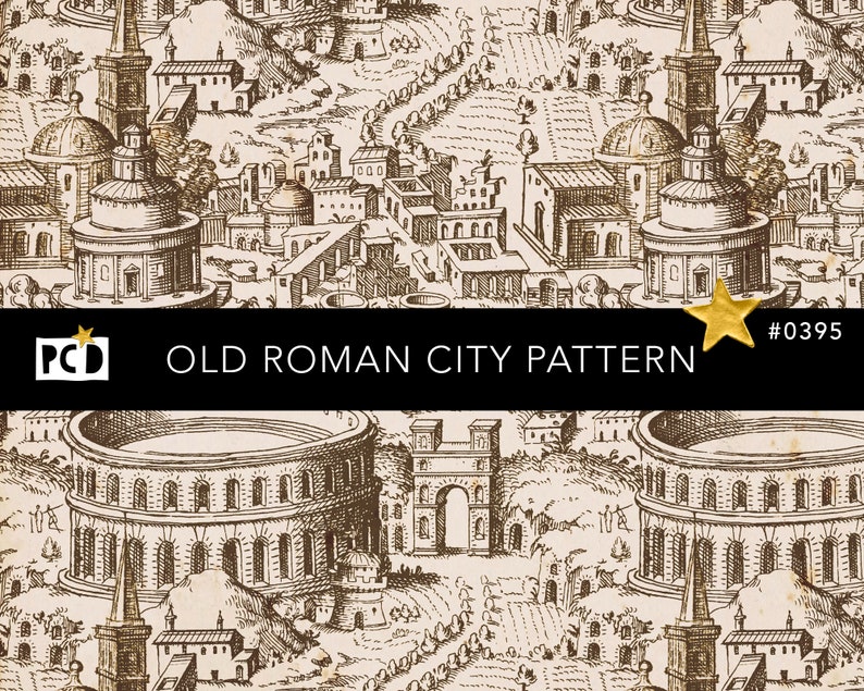 Ancient Roman City Seamless Pattern Old Rome Town - Etsy