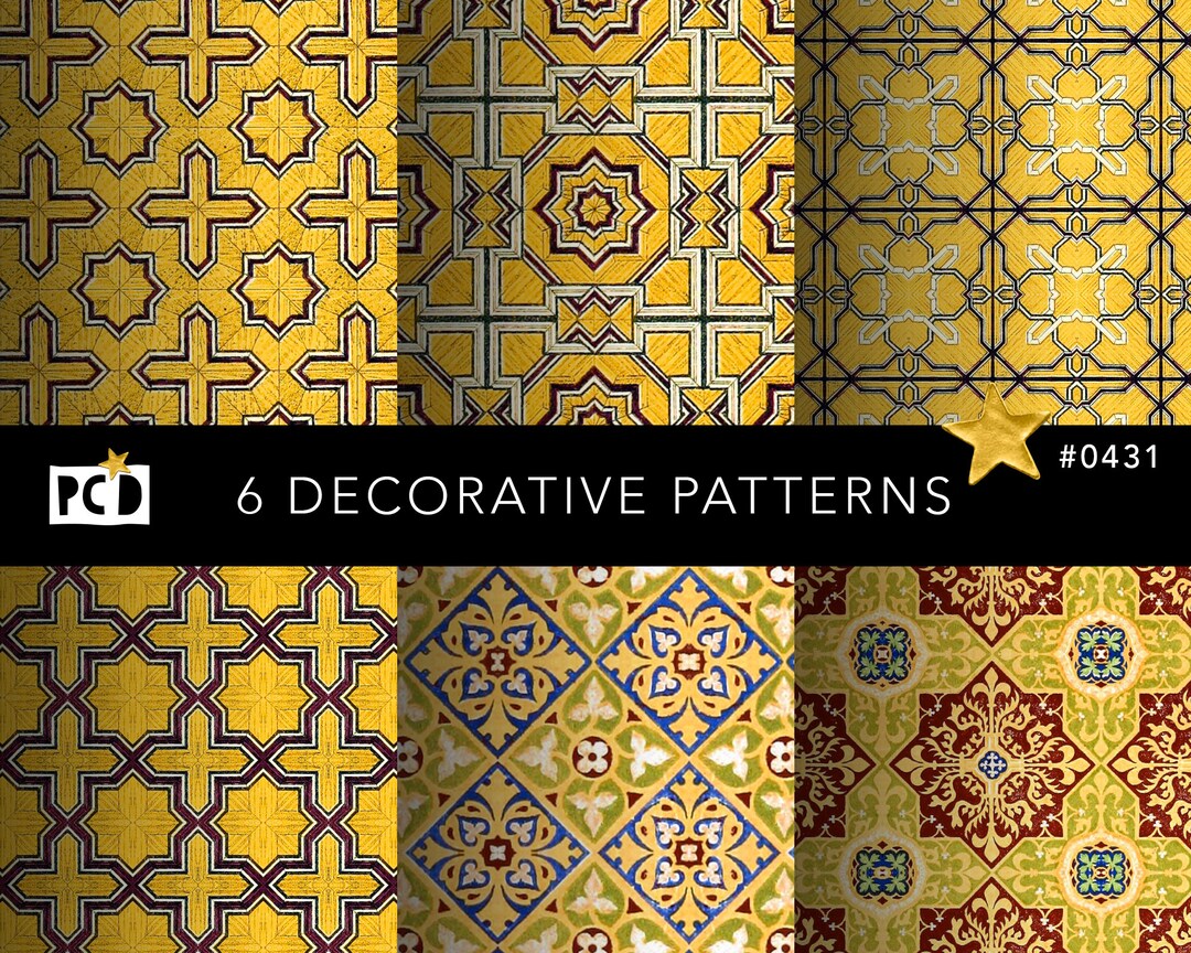 Church Tile Patterns | Gothic Revival Quatrefoil Digital Paper | Gold ...