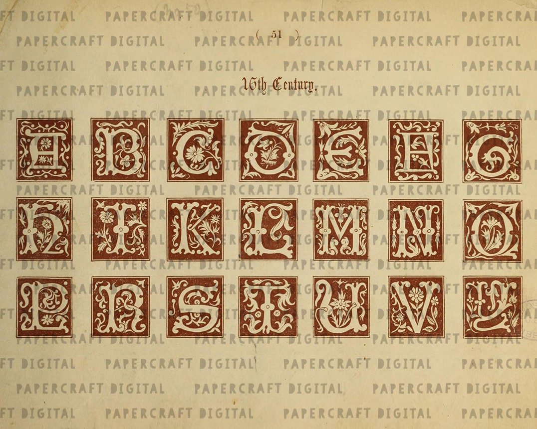 Old Medieval Illuminated Initials Medieval Alphabet | Etsy