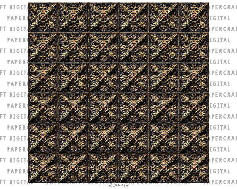 Vintage Scrapbook Printable Paper Old Medieval Endpaper Pattern Antique ...