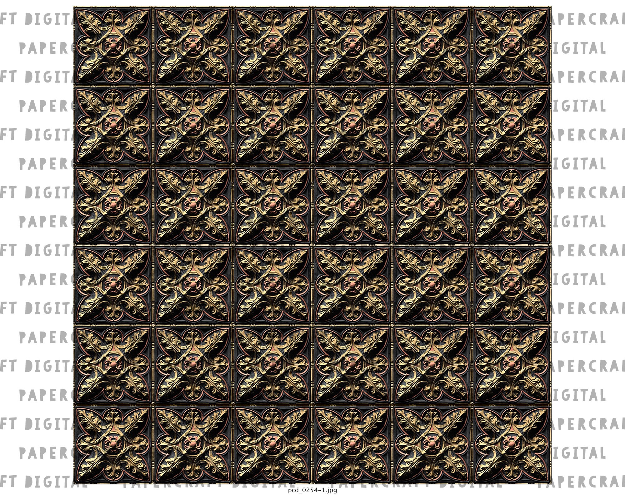 Vintage Scrapbook Printable Paper Old Medieval Endpaper Pattern Antique ...