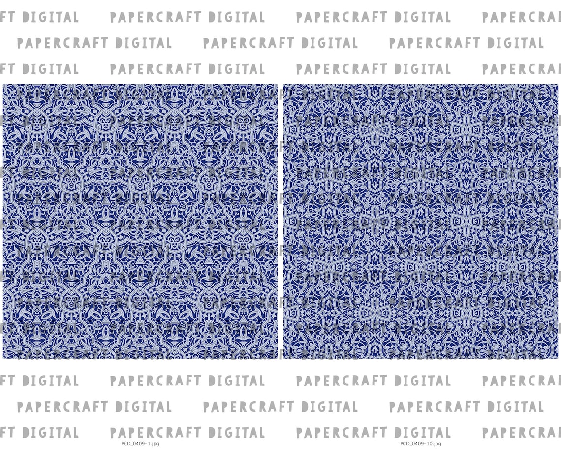 Blue Printable Paper Patterns Decorative Print Design - Etsy