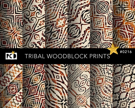 Vintage Scrapbook Printable Paper Old Tribal Pattern | Etsy