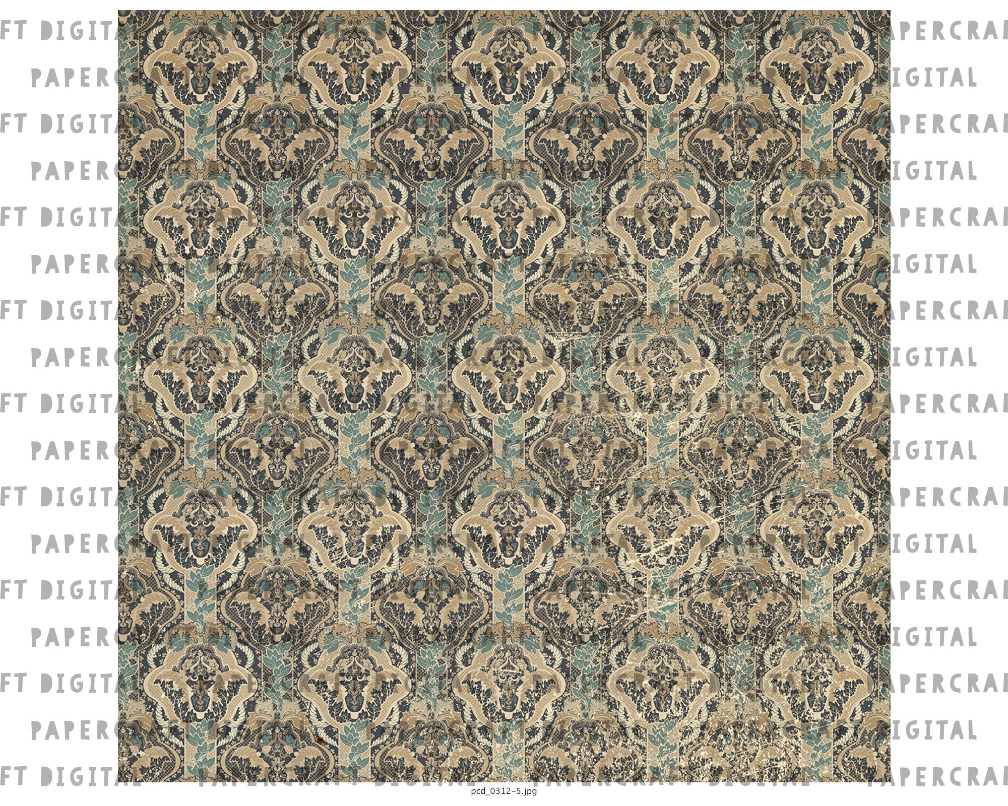 Vintage Scrapbook Printable Paper Old Wallpaper Pattern | Etsy