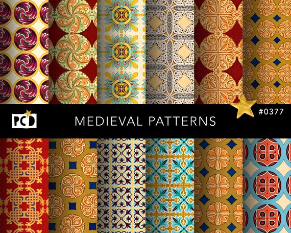 Medieval Printable Paper Patterns Old Middle Ages Seamless | Etsy Canada