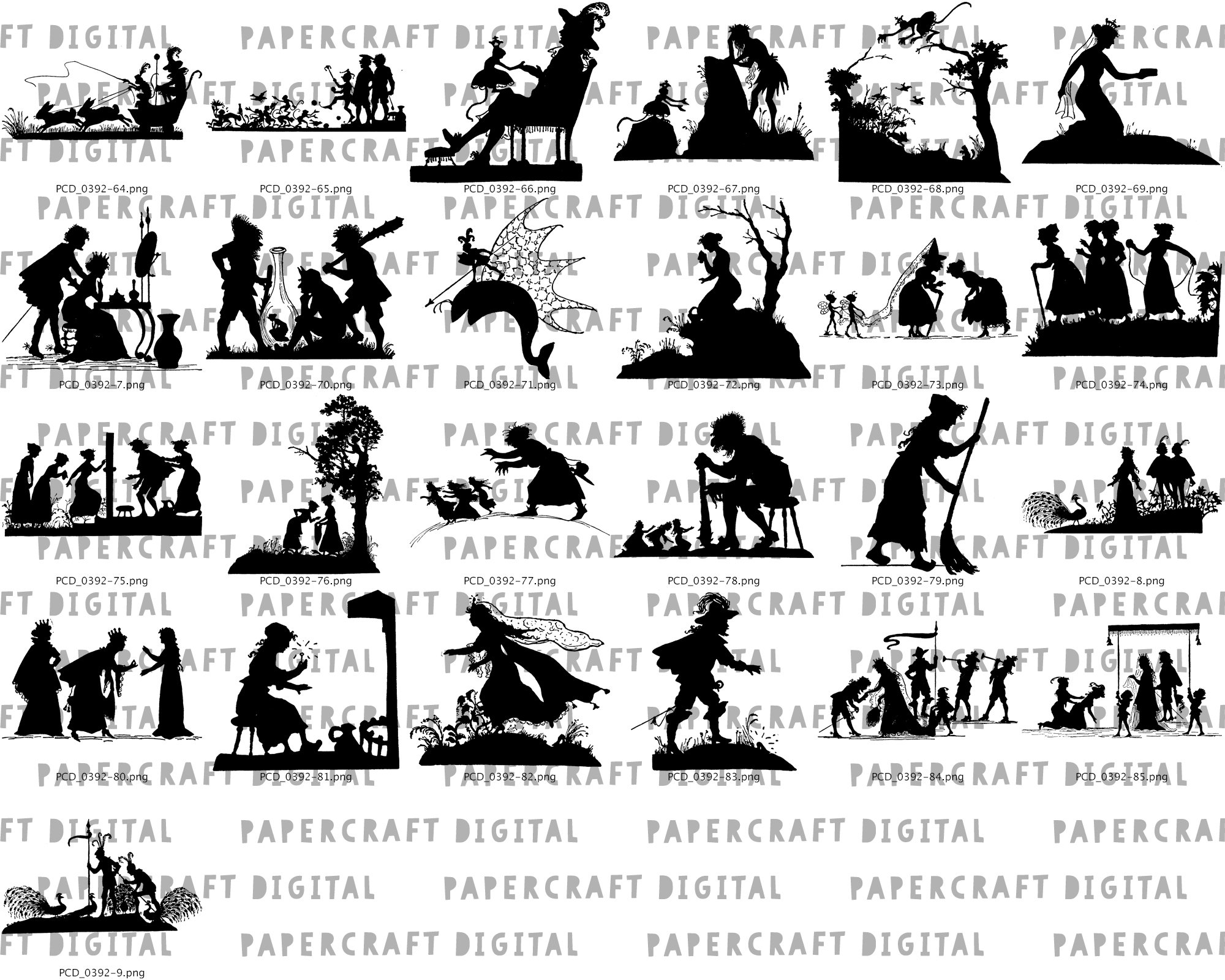 Vintage Fairy Tales Clip Art | Transparent PNG Pack - Etsy