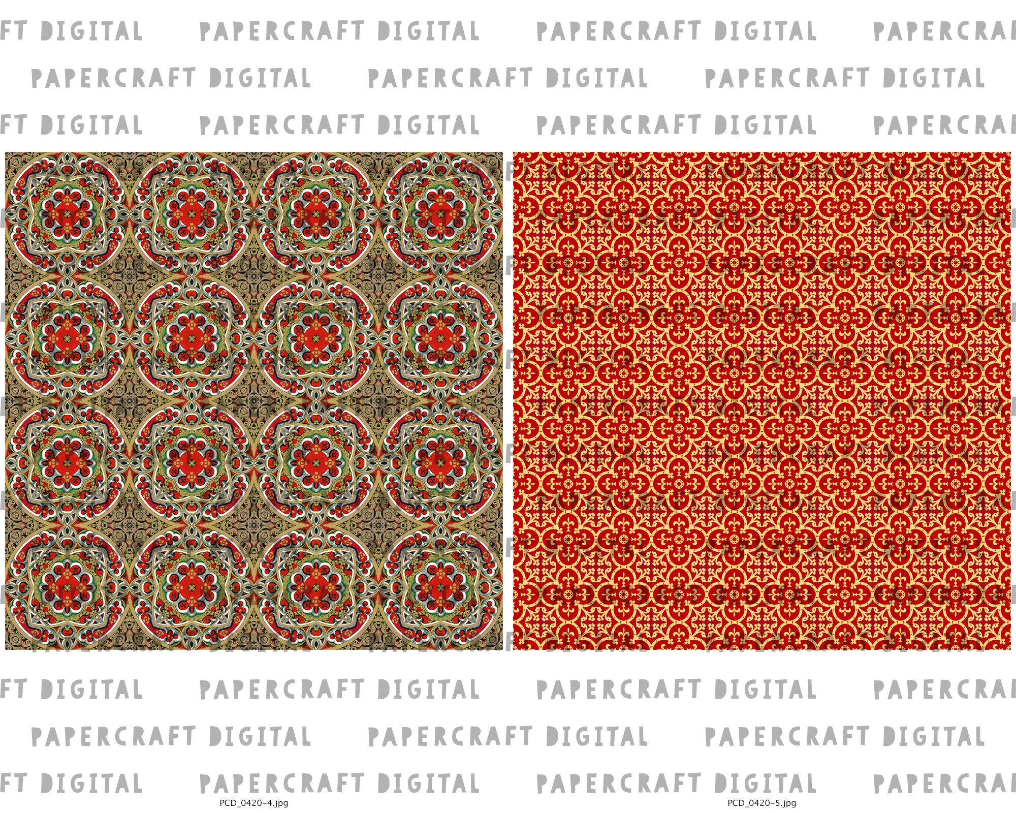 Old English Patterns Antique Printable Digital Christmas Paper Pack - Etsy