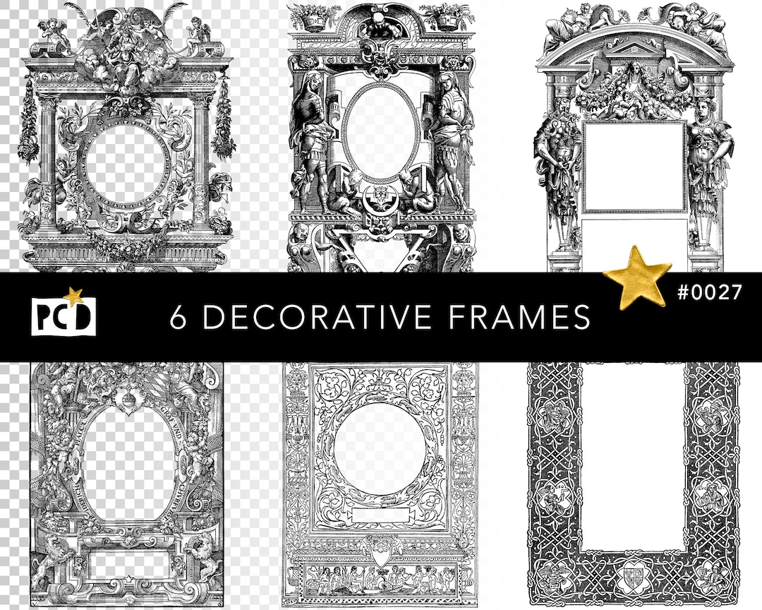 Illuminated Manuscript Border | Medieval Decorative Frame | Vintage ...