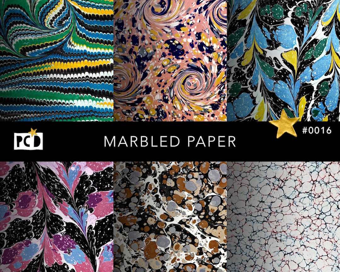 6 Marbled Paper Digital Sheets | Custom Book Endpapers | Faux Stone ...