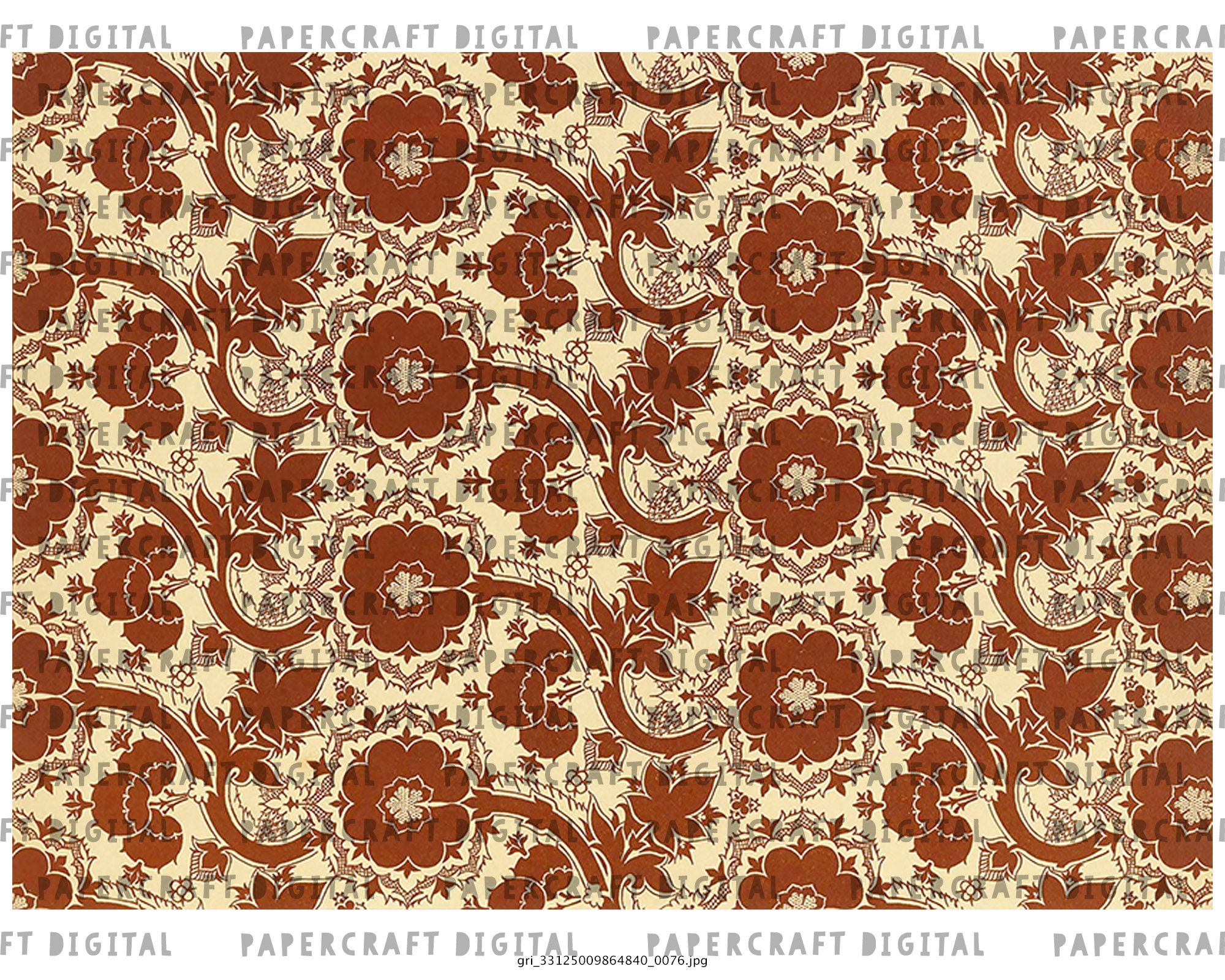 Vintage Scrapbook Printable Paper Old Italian Pattern | Etsy