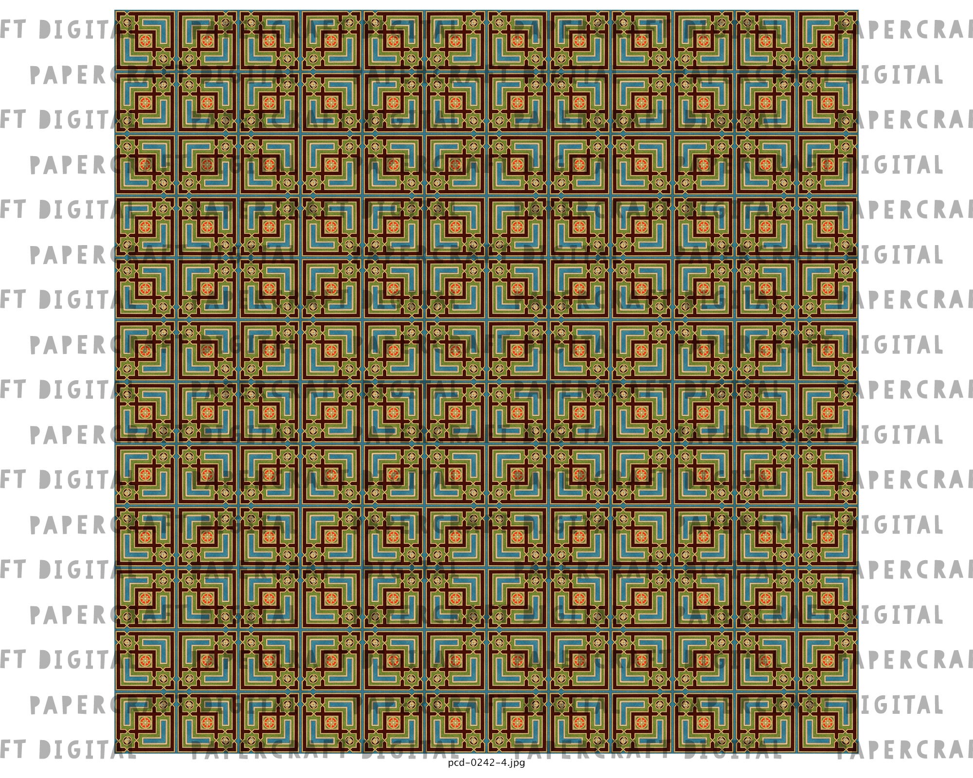 Vintage Scrapbook Printable Paper | Old Medieval Endpaper Pattern ...