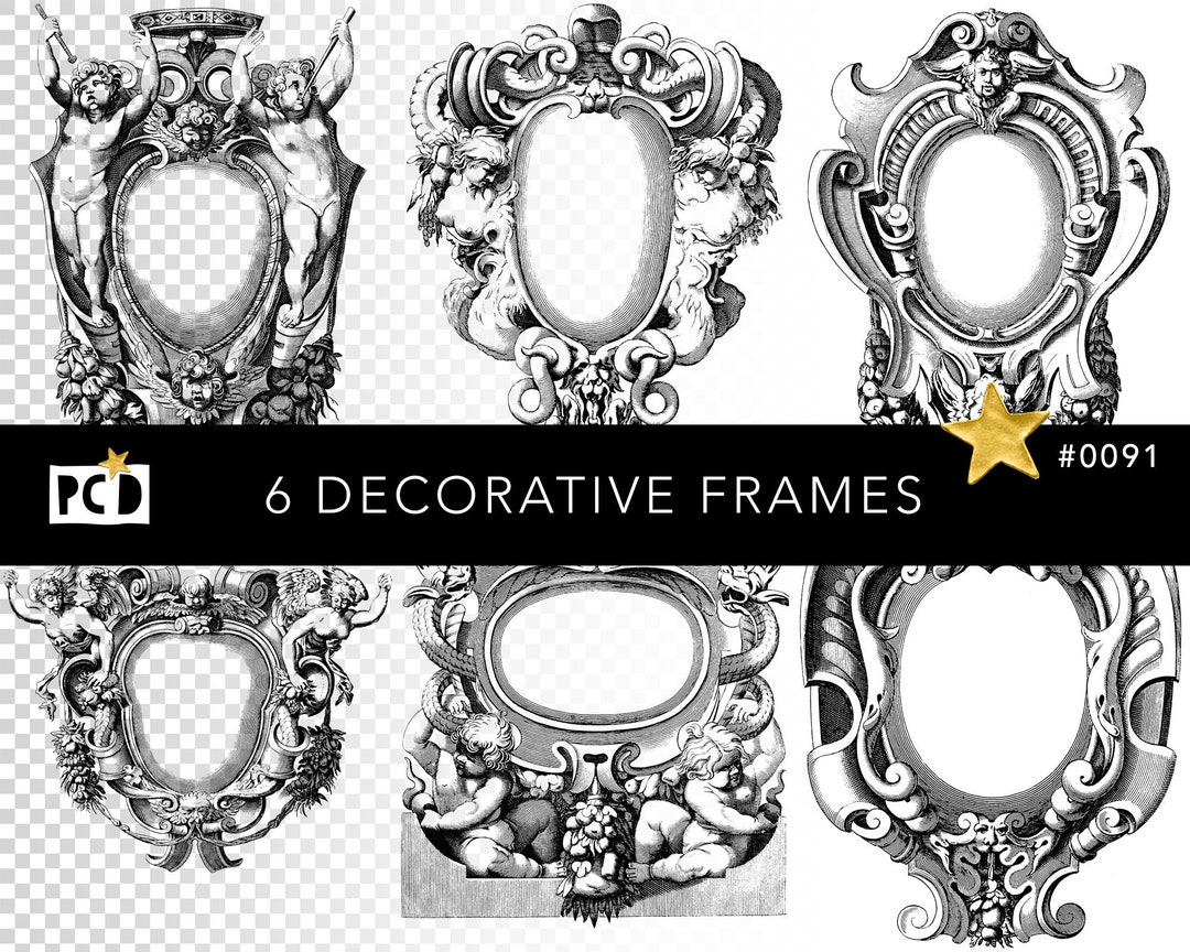 Illuminated Manuscript Border Medieval Decorative Frame Vintage Digital ...