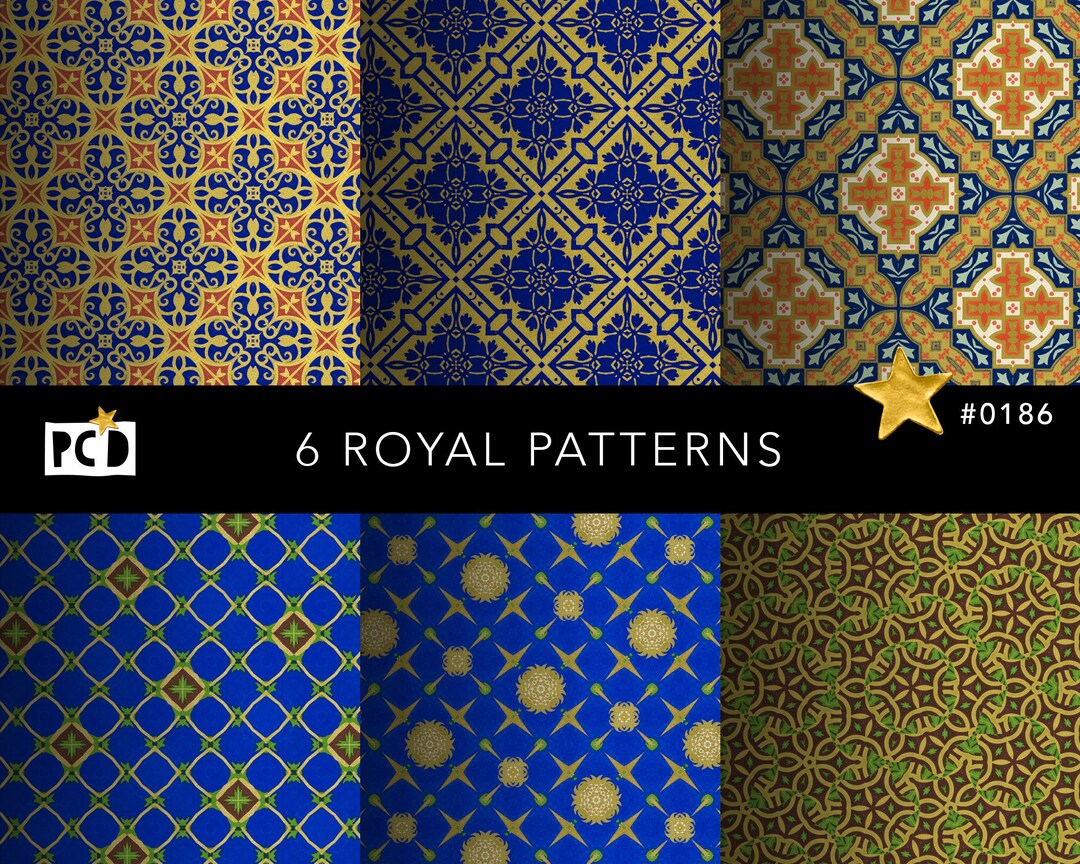 Vintage Scrapbook Printable Paper Old Medieval Endpaper Pattern Middle ...