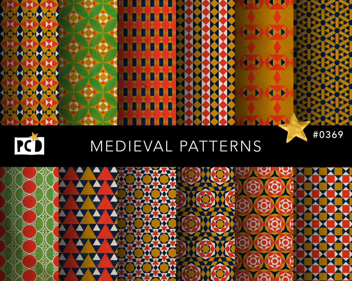 Medieval Printable Paper Patterns Old Middle Ages Seamless - Etsy