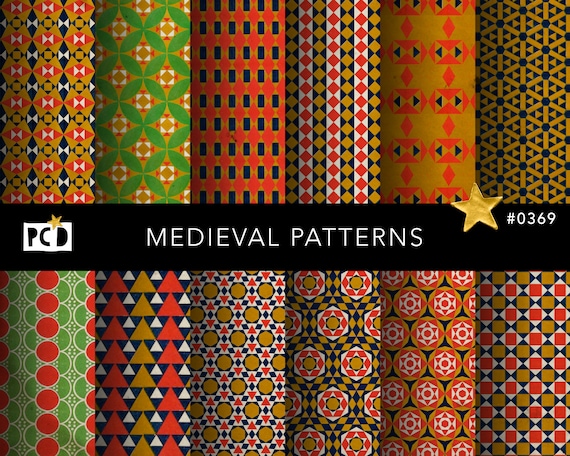 Medieval Printable Paper Patterns Old Middle Ages Seamless | Etsy