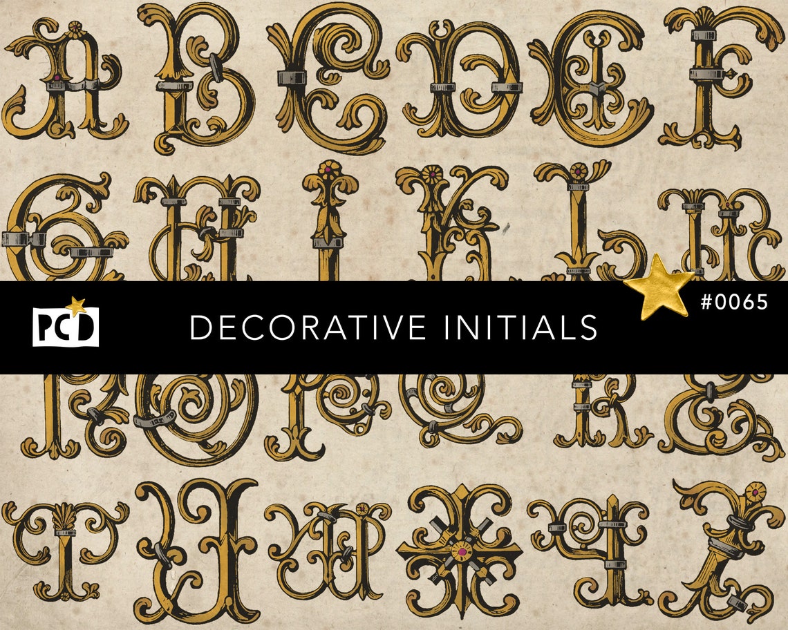 Old Medieval Illuminated Initials Medieval Alphabet - Etsy