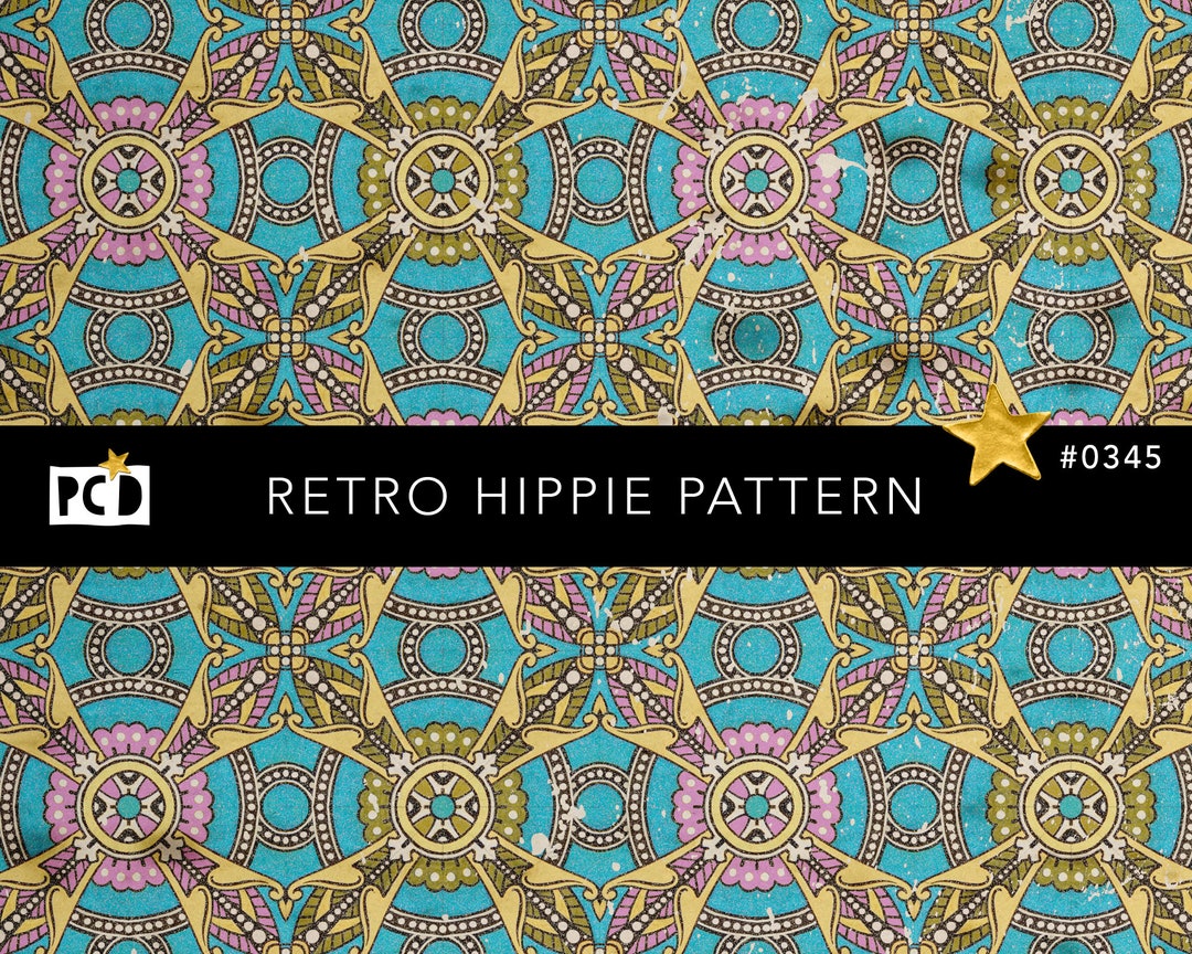 Vintage Scrapbook Printable Paper | Old Hippie Flower Pattern ...