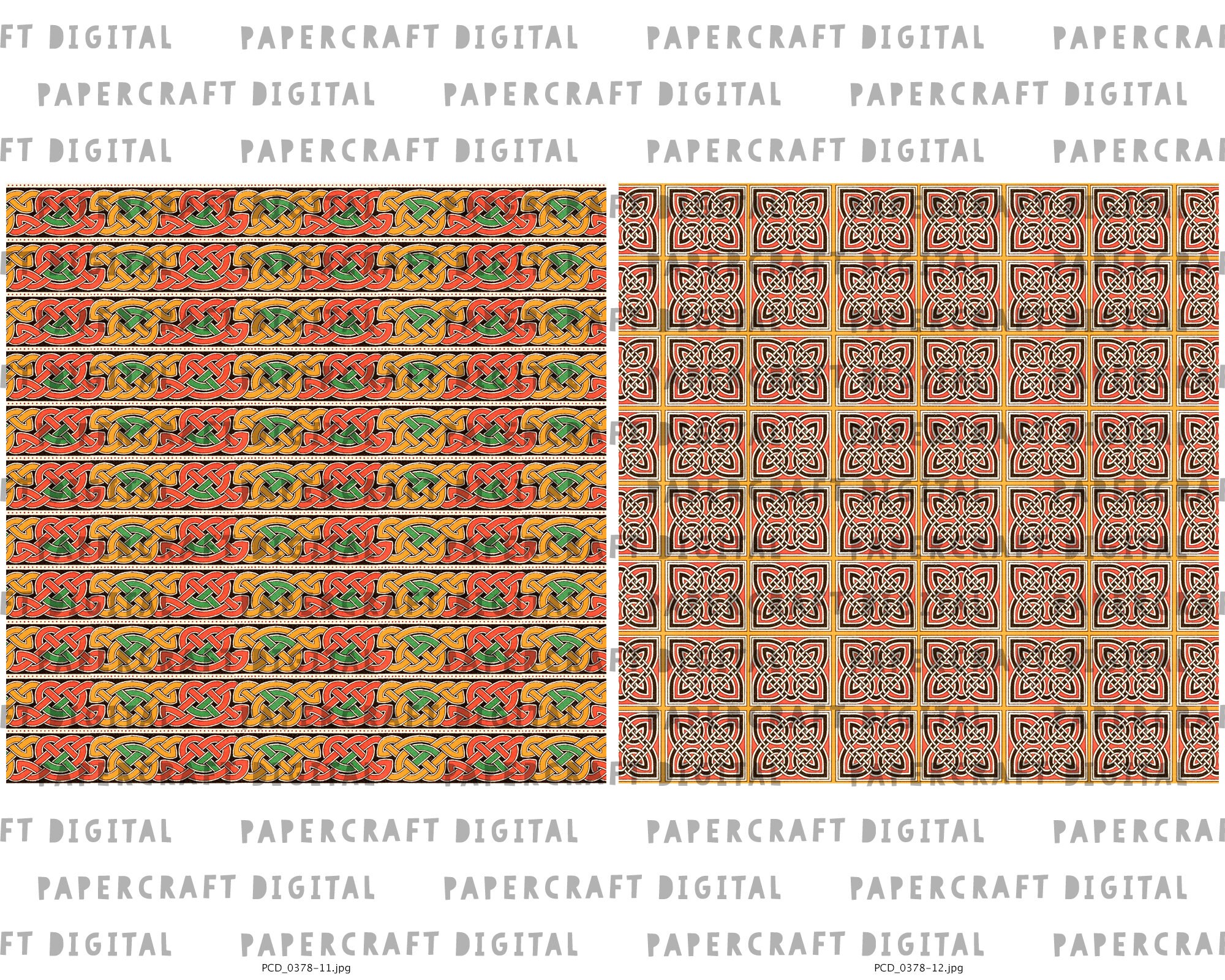 Celtic Printable Paper Patterns Old Irish Seamless Decorative Endpaper ...