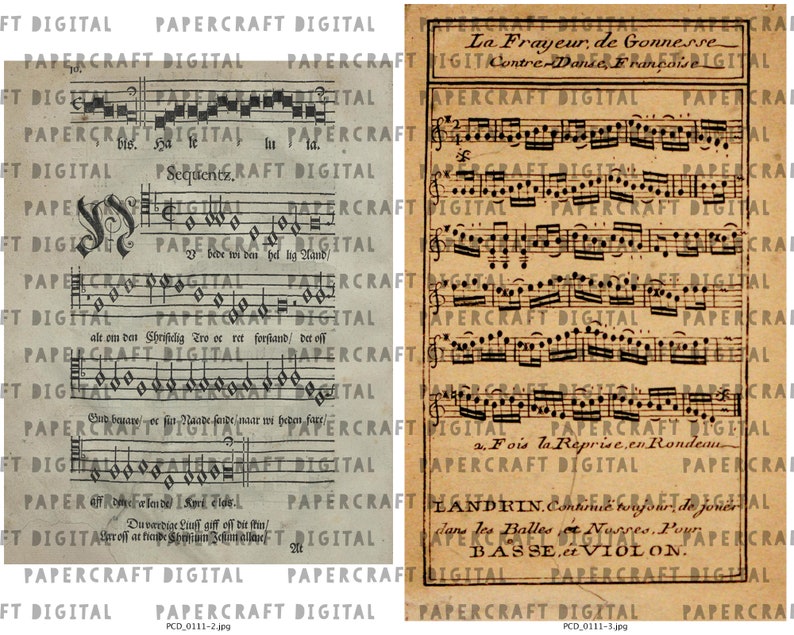 Old Stained Scrapbook Music Sheet Printable Paper | Vintage Grunge ...