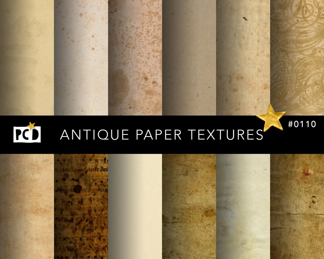 12 Antique Paper Textures | High Res Aged Vellum Digital Paper | 300 ...