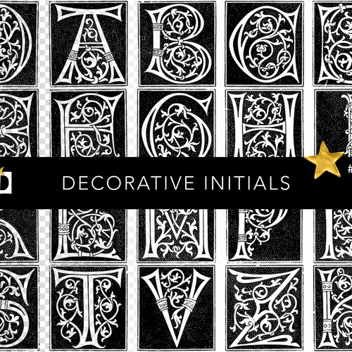 Old Medieval Illuminated Initials Medieval Alphabet - Etsy