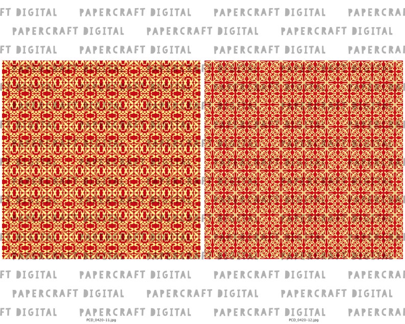 Old English Patterns | Antique Printable Digital Christmas Paper Pack ...