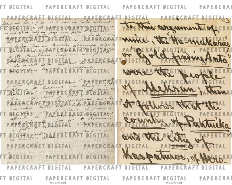 Old Script Writing Texture Vintage Scrapbook Paper - Etsy