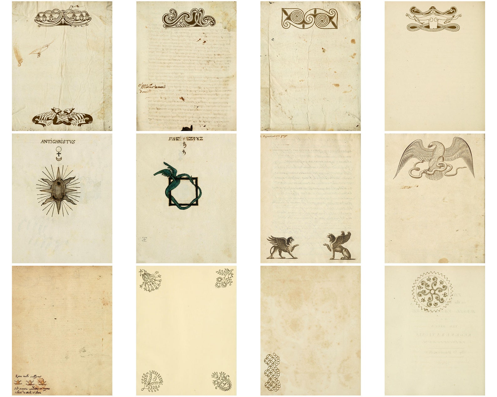 Old Wiccan Spell Book Magic Book Pages Wizard Witch Sorcerer Potion ...