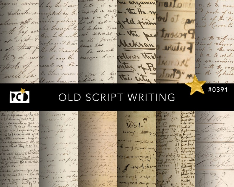 Old Script Writing Texture | Vintage Scrapbook Paper Background - Etsy