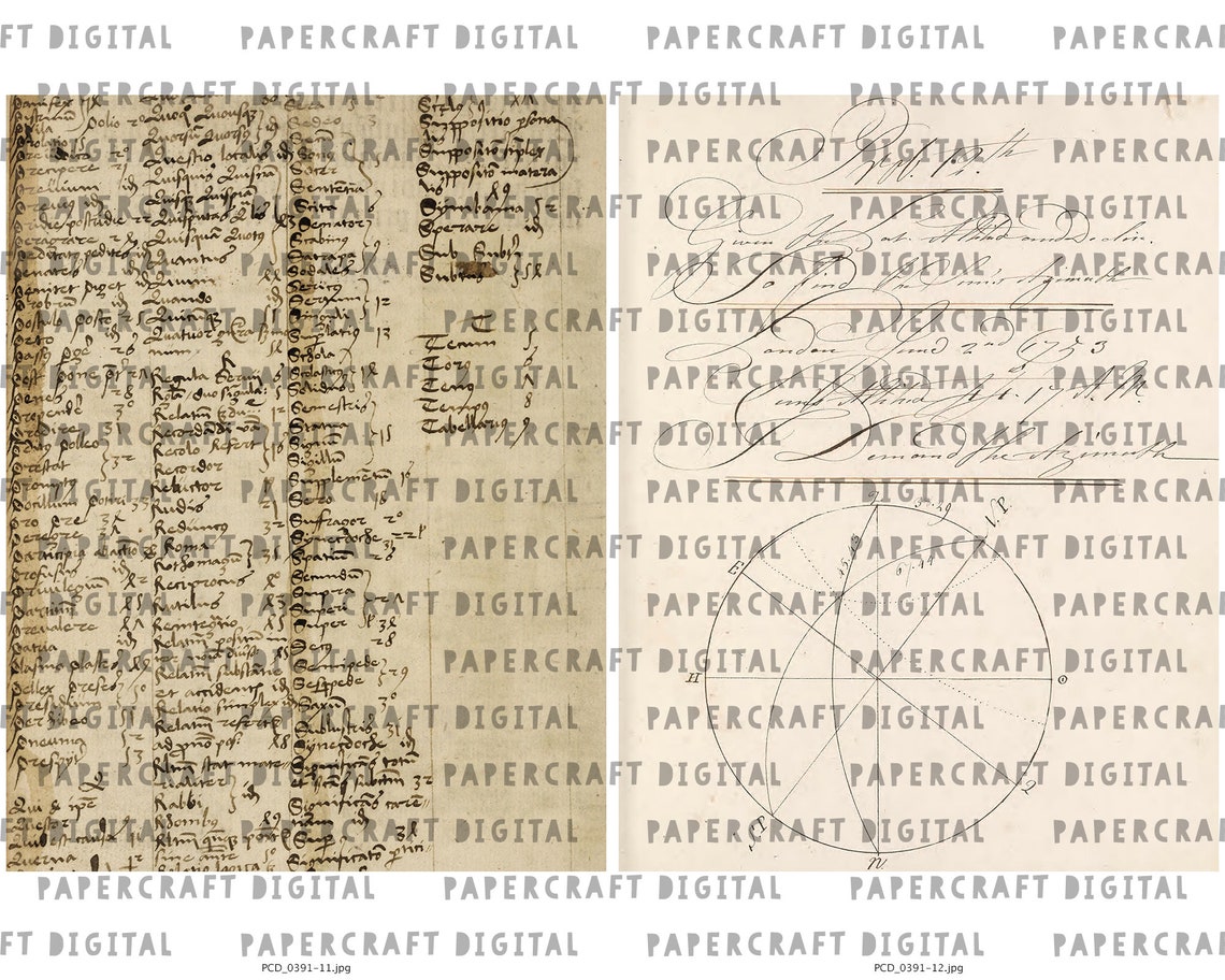 Old Script Writing Texture Vintage Scrapbook Paper | Etsy