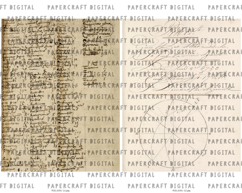 Old Script Writing Texture Vintage Scrapbook Paper Background - Etsy