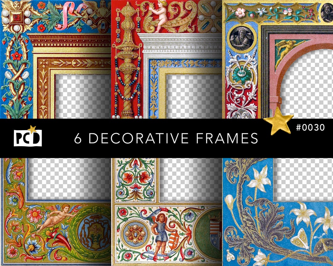 Illuminated Manuscript Border | Medieval Decorative Frame | Vintage ...