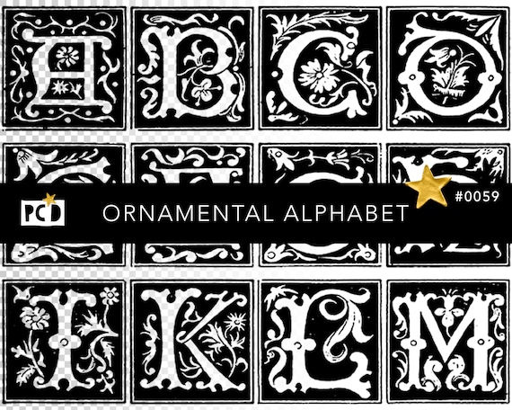 Old Medieval Illuminated Initials Medieval Alphabet | Etsy
