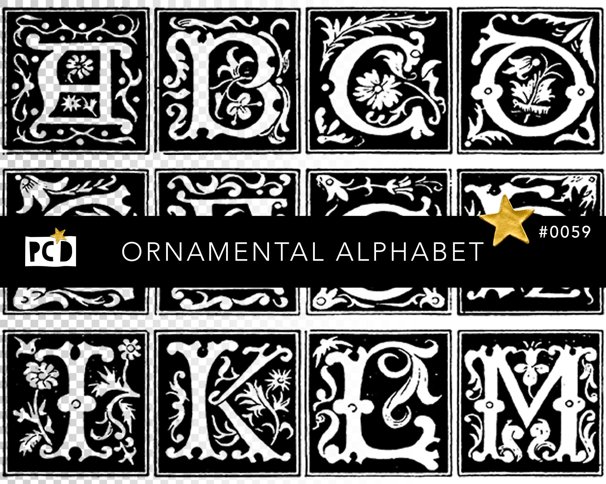 Old Medieval Illuminated Initials Medieval Alphabet | Etsy