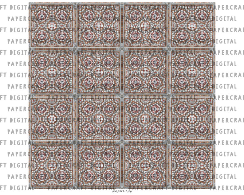 Vintage Scrapbook Printable Paper Old Roman Mosaic Pattern Decorative ...