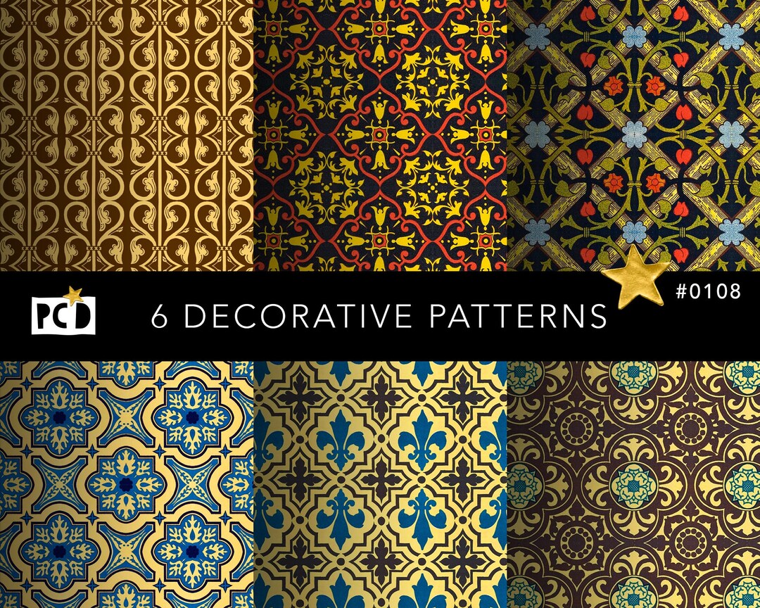 Vintage Scrapbook Printable Paper | Old Medieval Patterned Design ...
