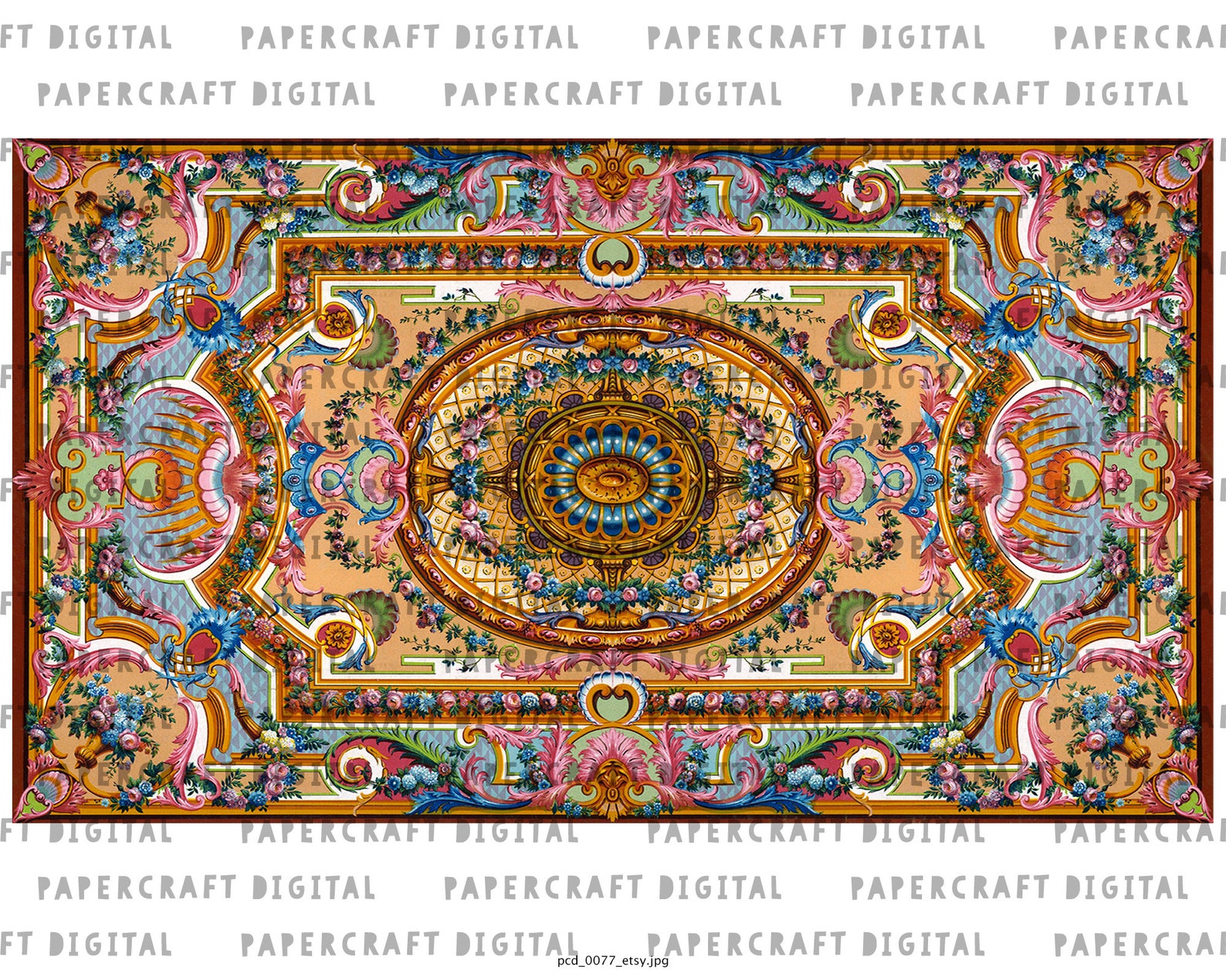 Vintage Scrapbook Printable Paper | Old 16th Century Pattern ...