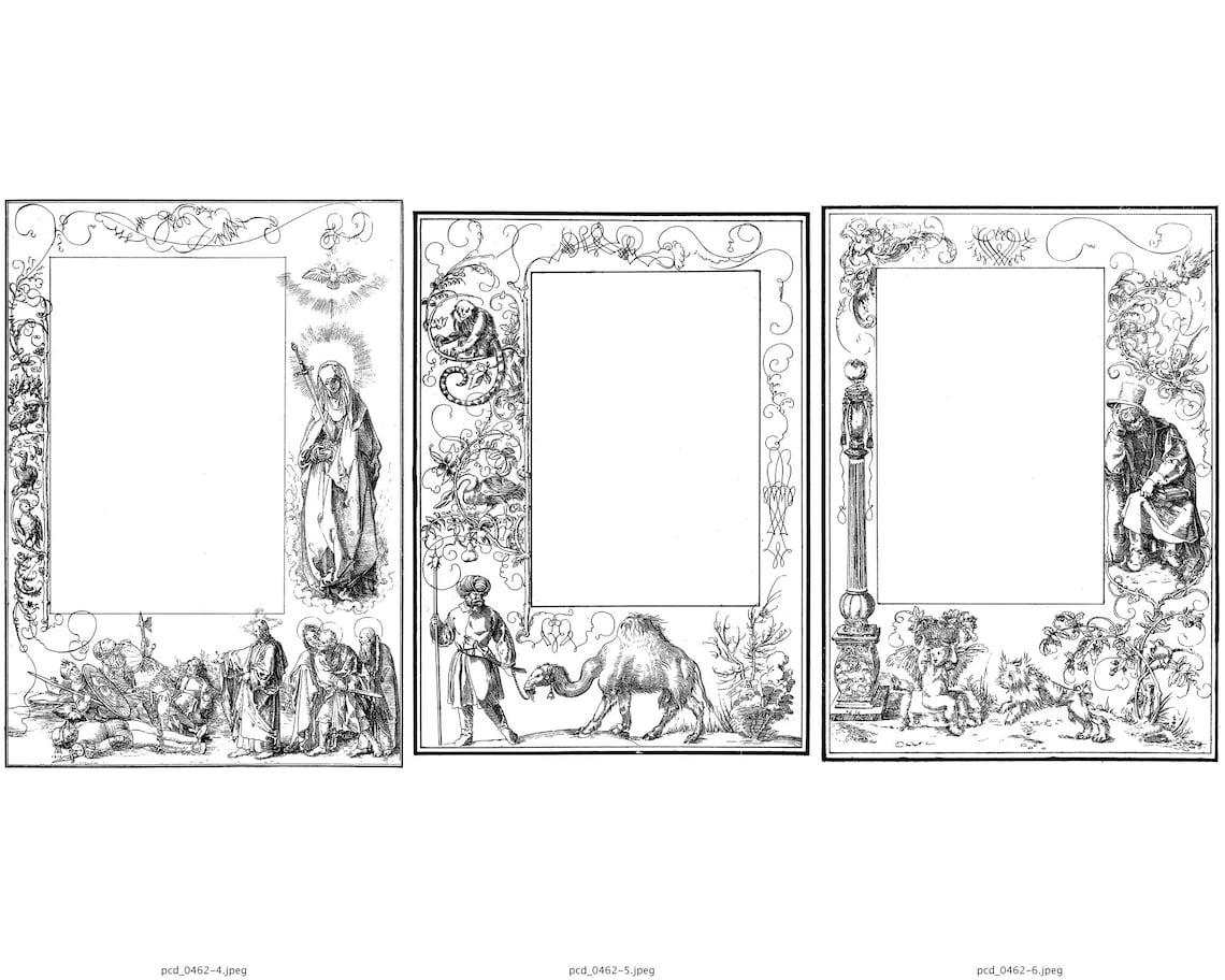 Illuminated Manuscript Border Old 1500's Decorative - Etsy