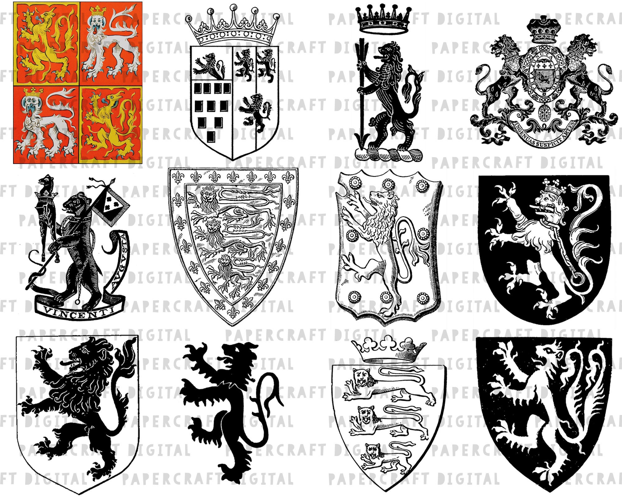 Medievial Wapenschilden Heraldiek crests Digitaal transparant PNG ...