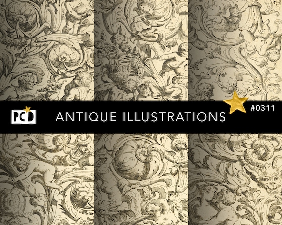 Vintage Scrapbook Printable Paper Old Roman Illustration | Etsy