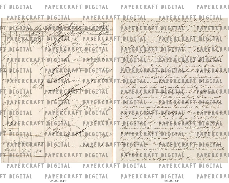 Old Script Writing Texture Vintage Scrapbook Paper - Etsy