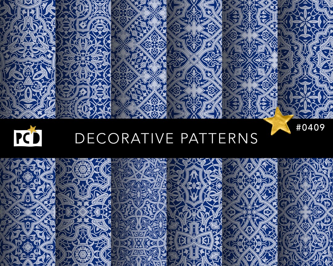Blue Printable Paper Patterns | Decorative Print Design | Digital Paper ...