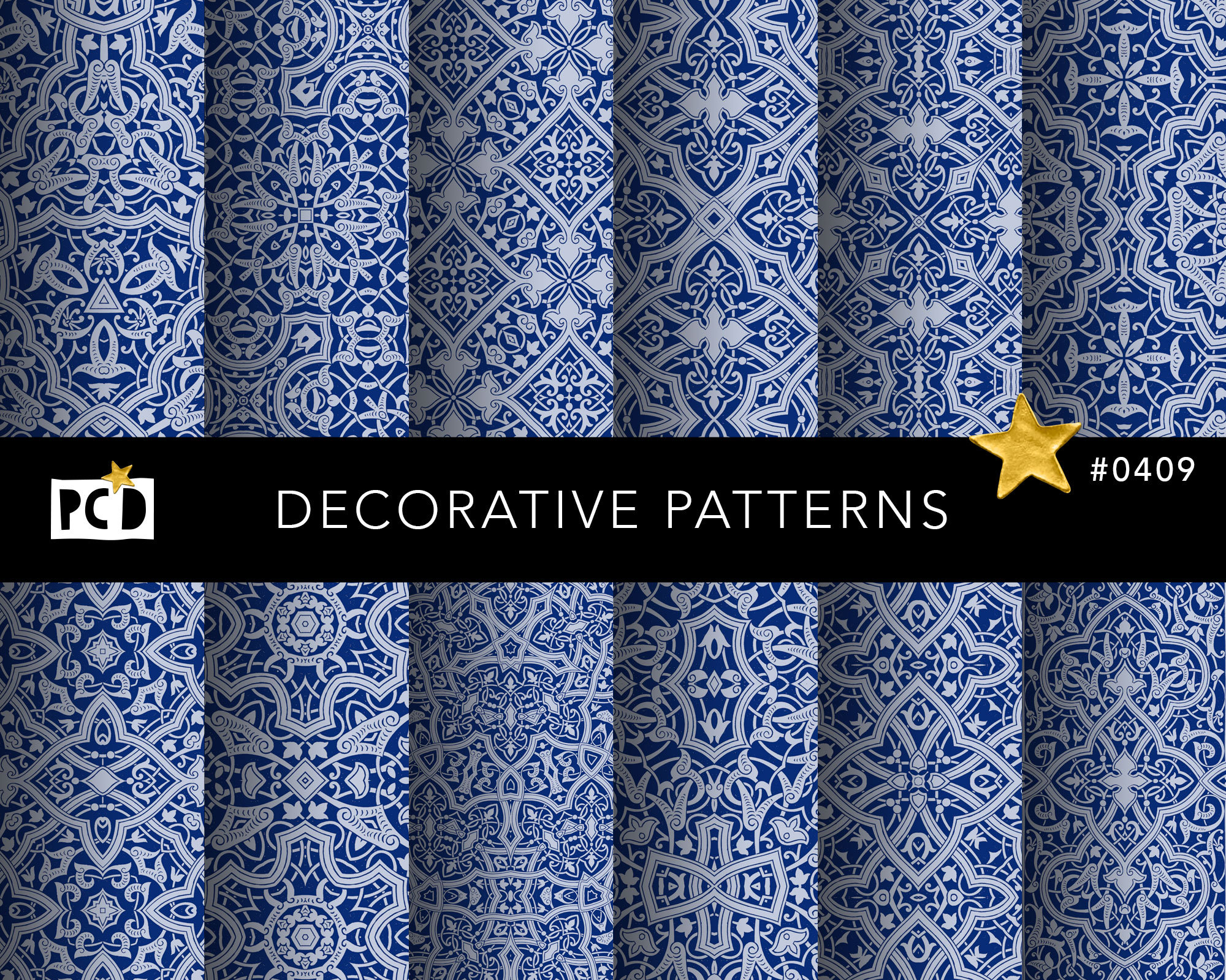 Blue Printable Paper Patterns Decorative Print Design - Etsy
