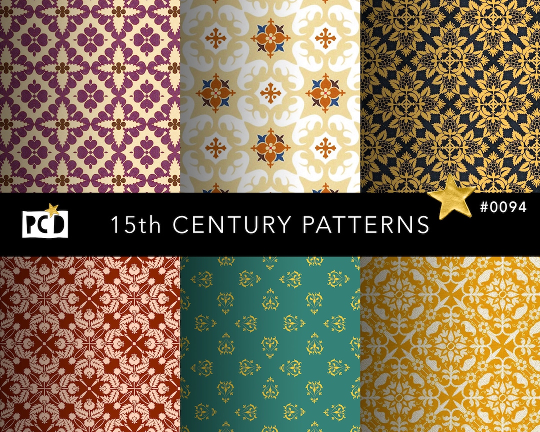 Vintage Scrapbook Printable Paper | Old Medieval Endpaper Pattern ...