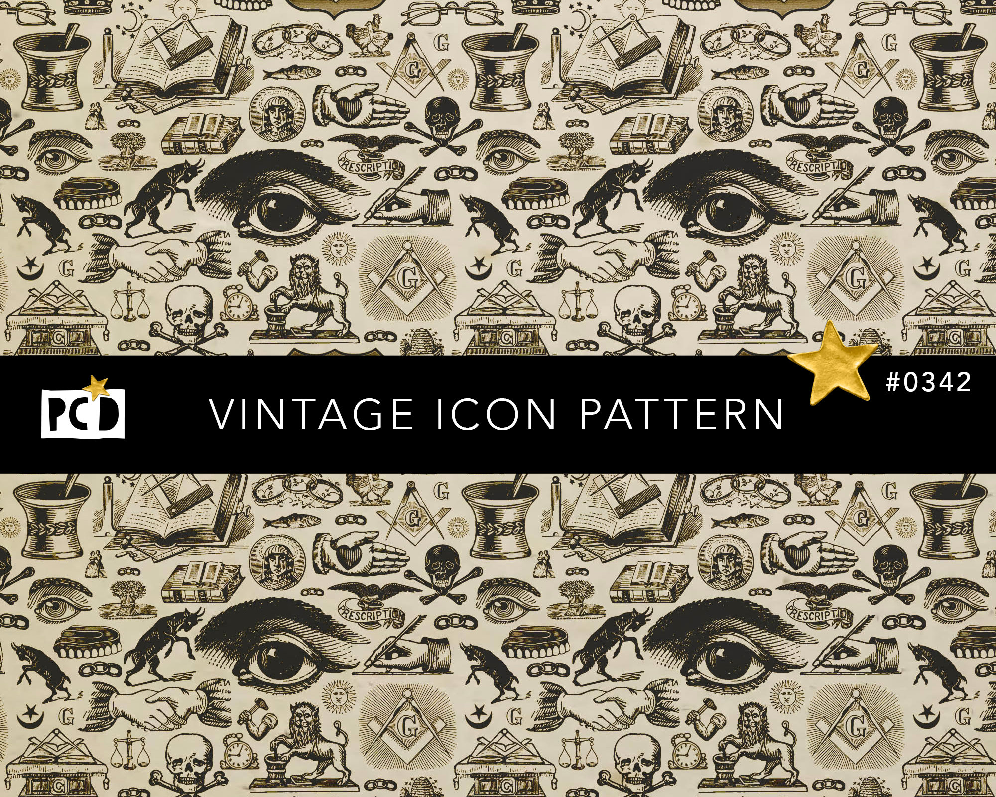 Vintage Scrapbook Printable Paper | Old Icons Pattern | Seamless ...