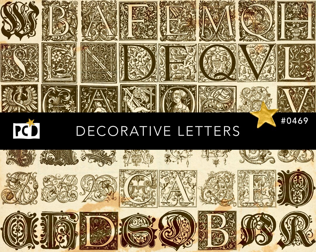 Decorative Antique Capital Letters | Ornamental Vintage Lettering ...